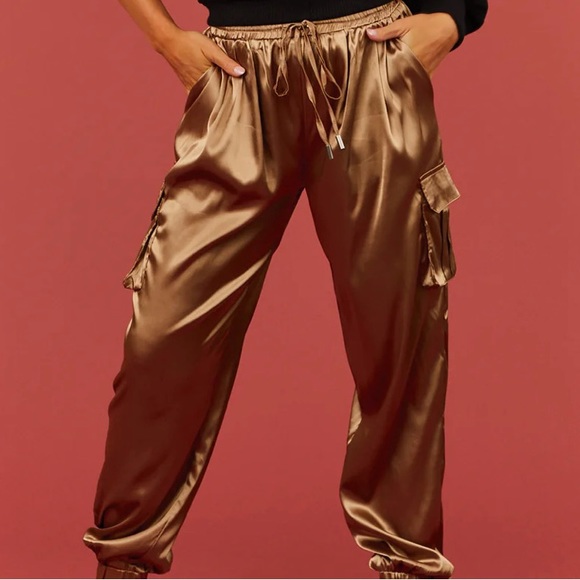 Rachel Zoe | Pants & Jumpsuits | Rachel Zoe Relaxed Satin Cargo Joggers ...